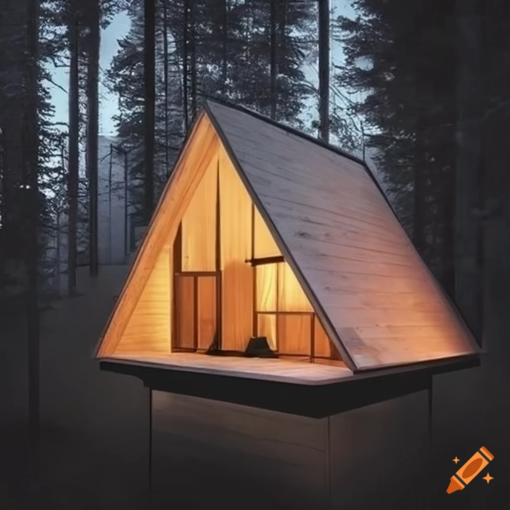 Cathedral-like fusion architecture cabin on Craiyon