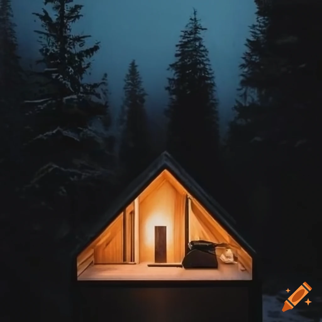 Cozy minimal cabin architecture on Craiyon