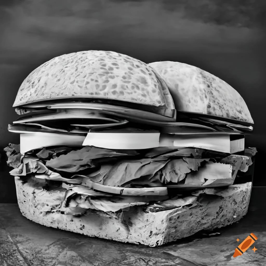 Black and white sandwich on Craiyon