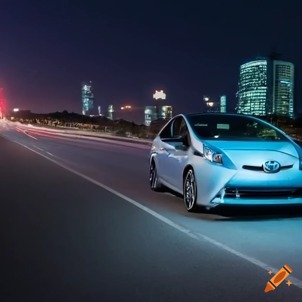 Chris evans driving a prius on Craiyon