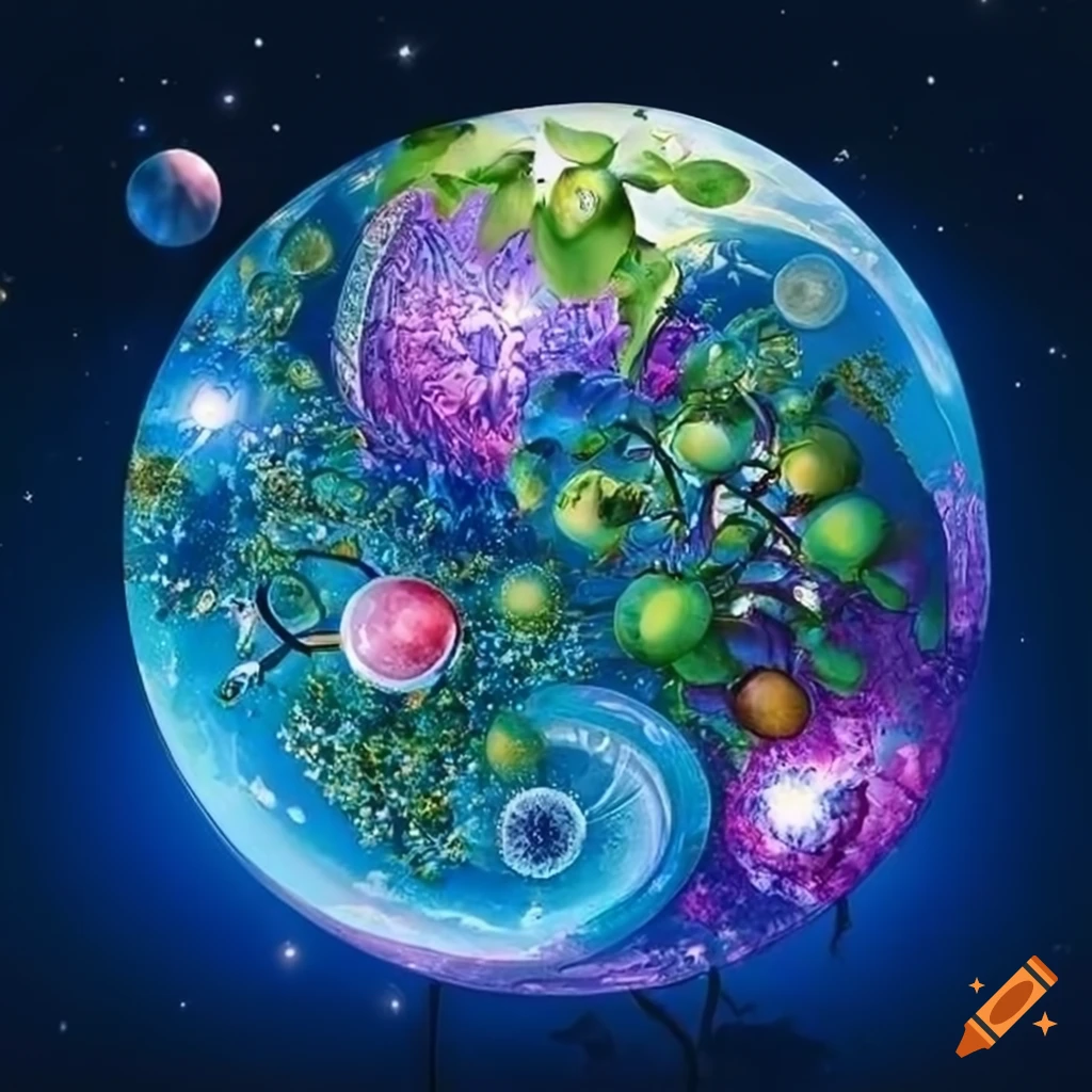 Illustration of a tree of life in space on Craiyon