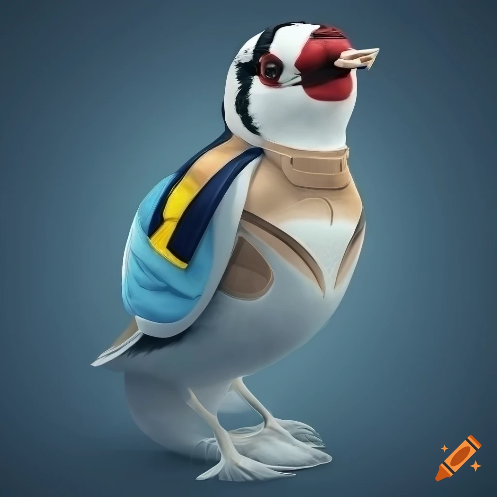 Detailed illustration of a european goldfinch bird on Craiyon