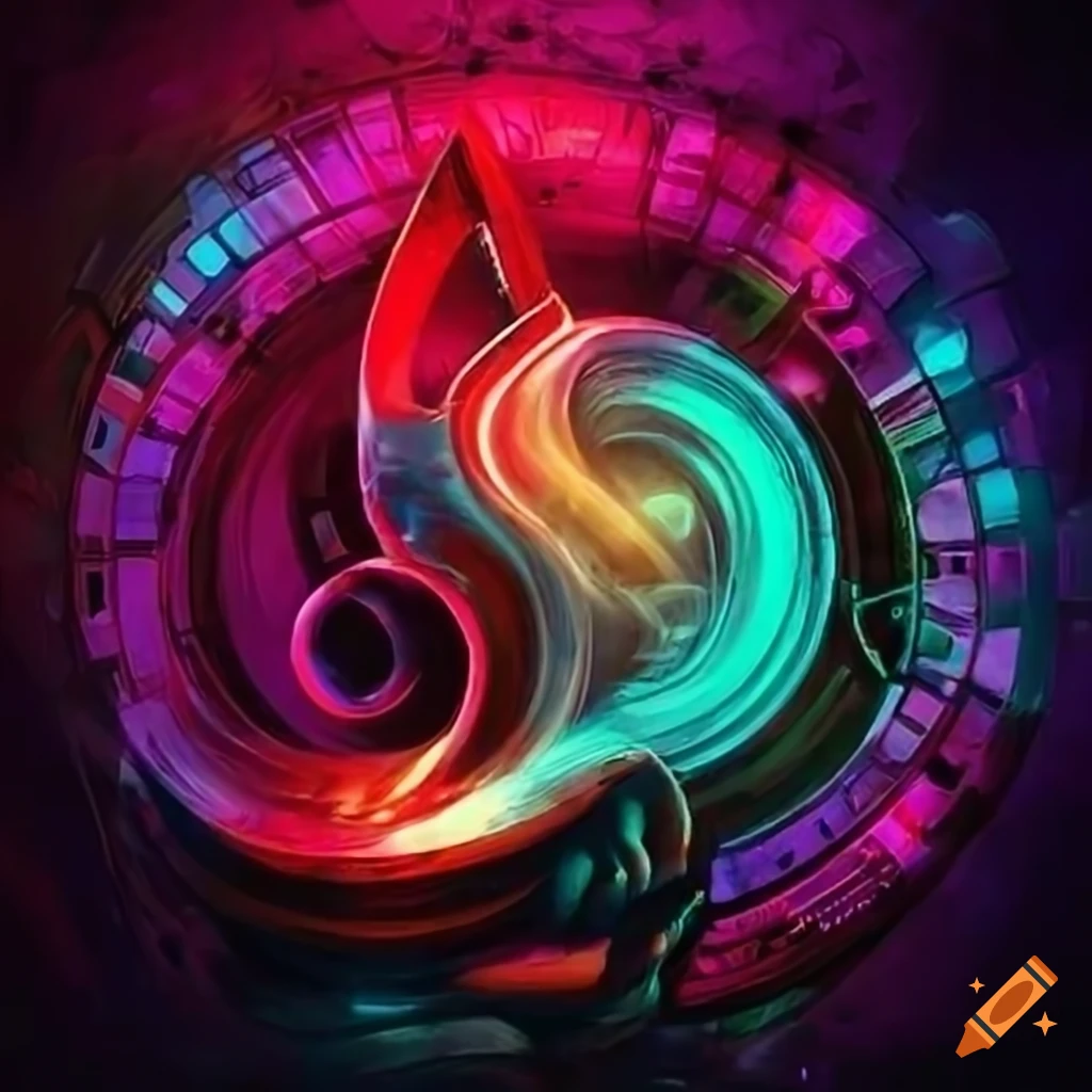 Futuristic music and art concept on Craiyon