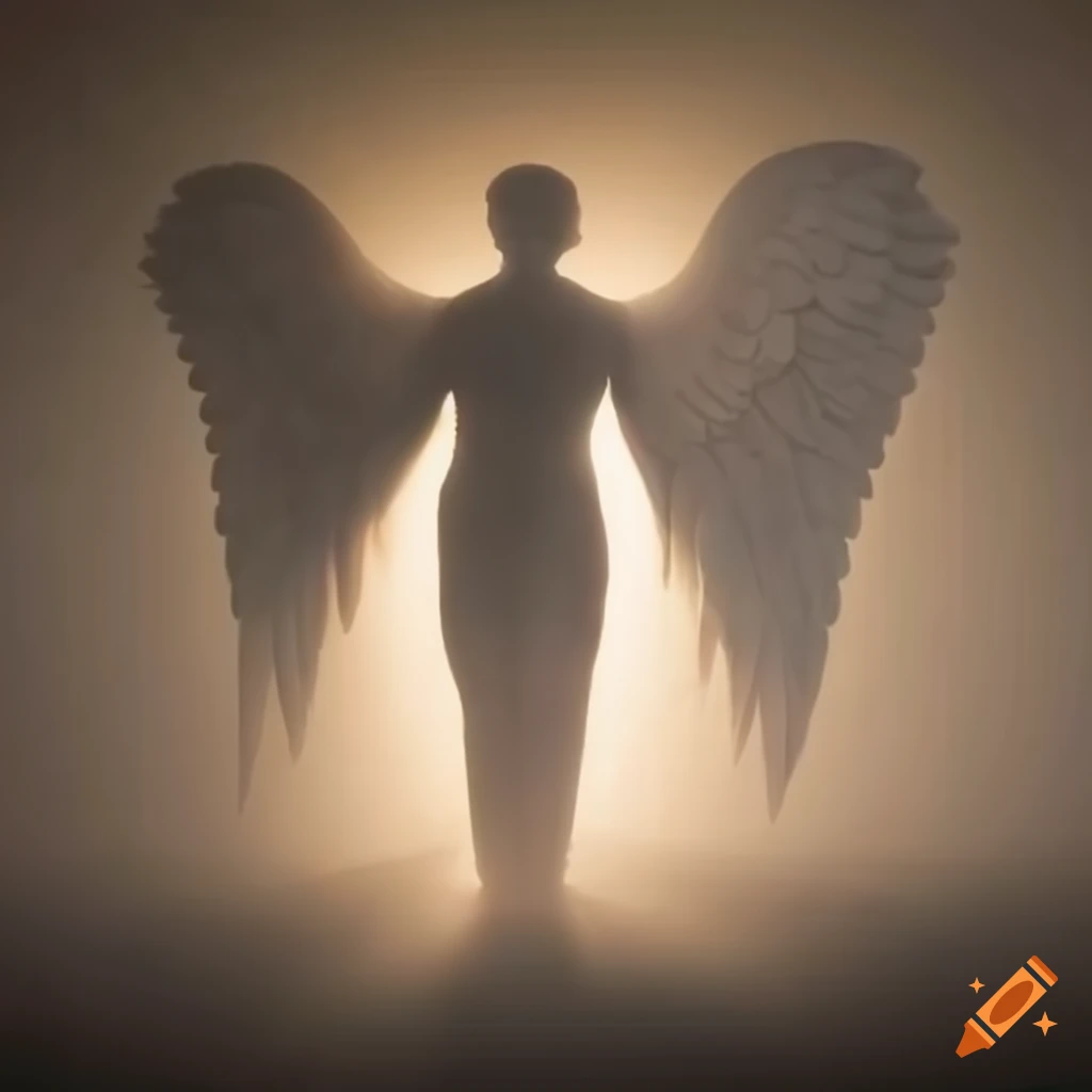 Male angel bathed in divine light on Craiyon