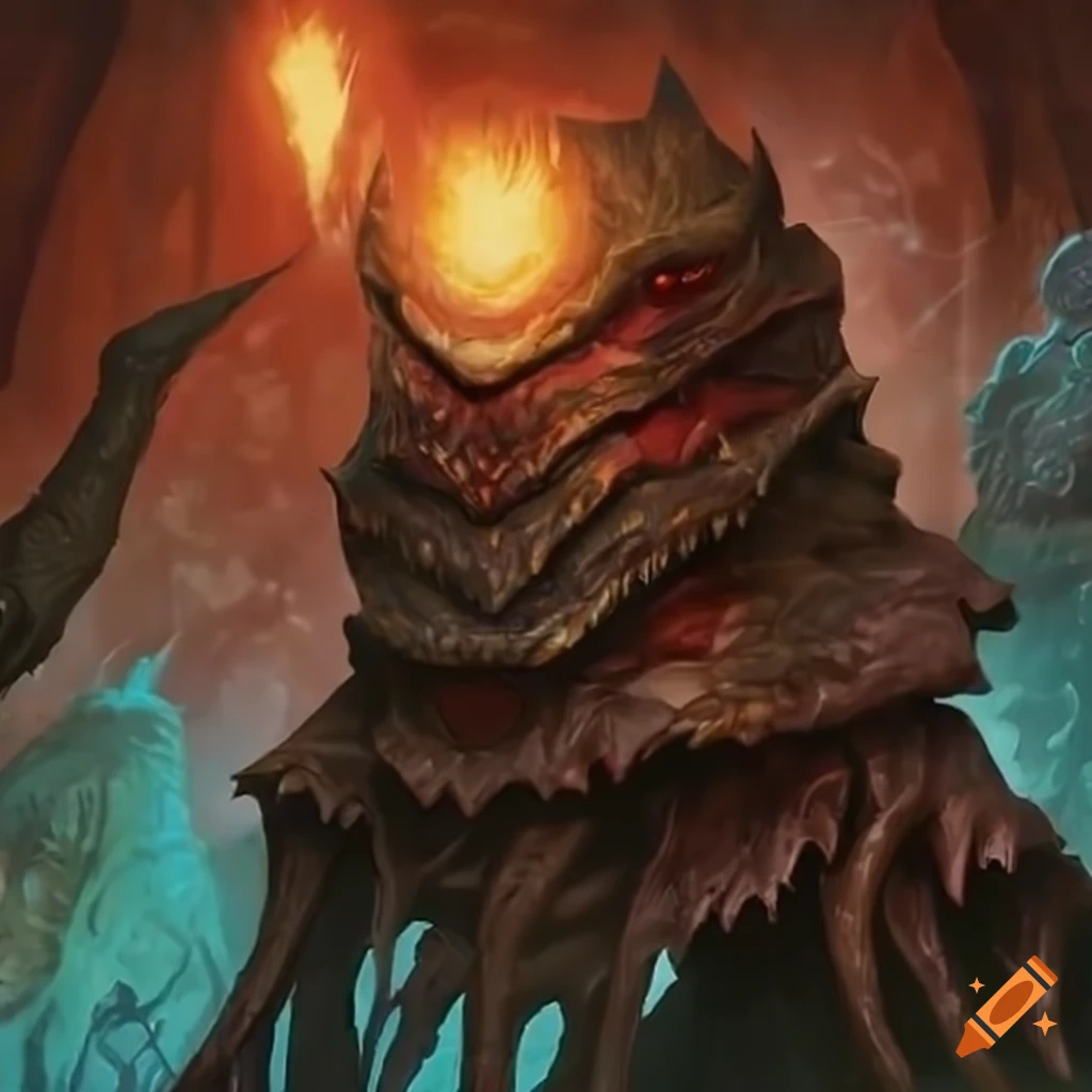 Magic: the gathering legendary creatures card on Craiyon