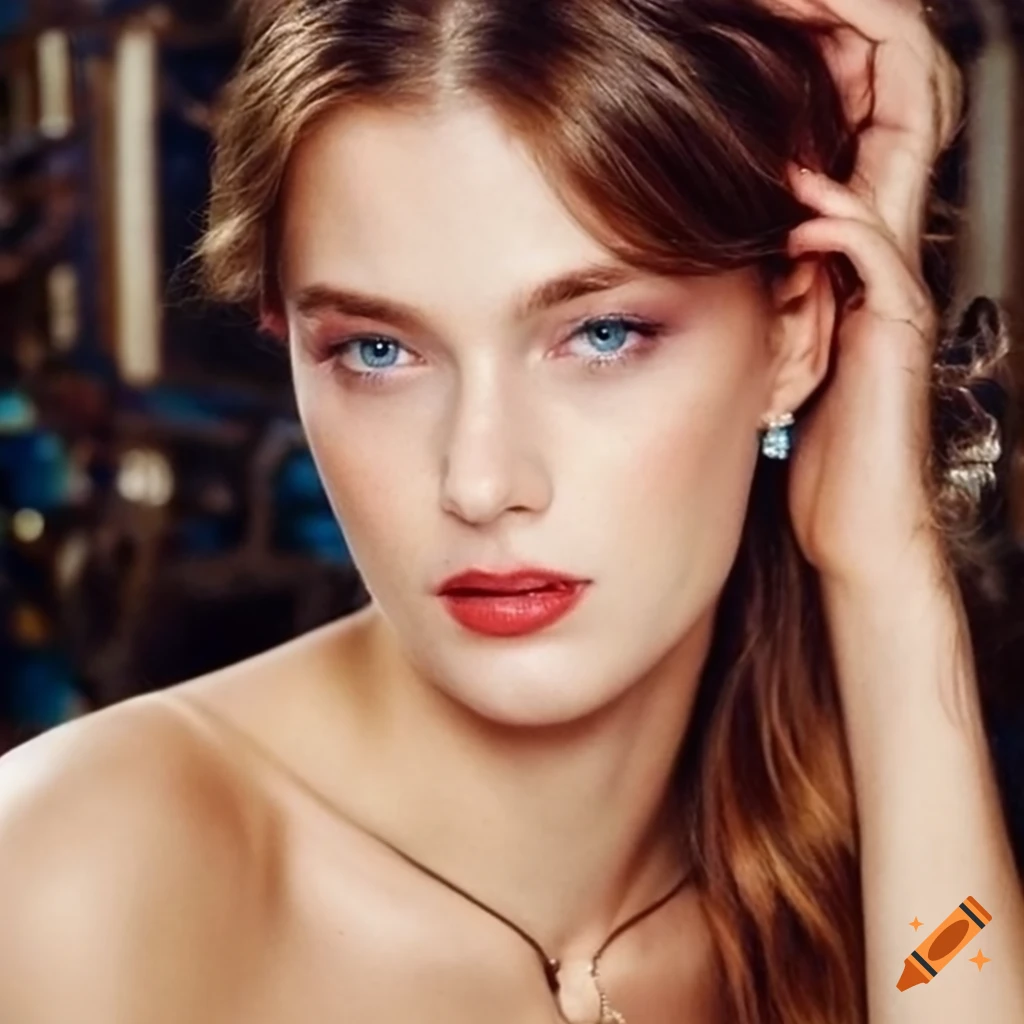 Captivating portrait of a young female model on Craiyon