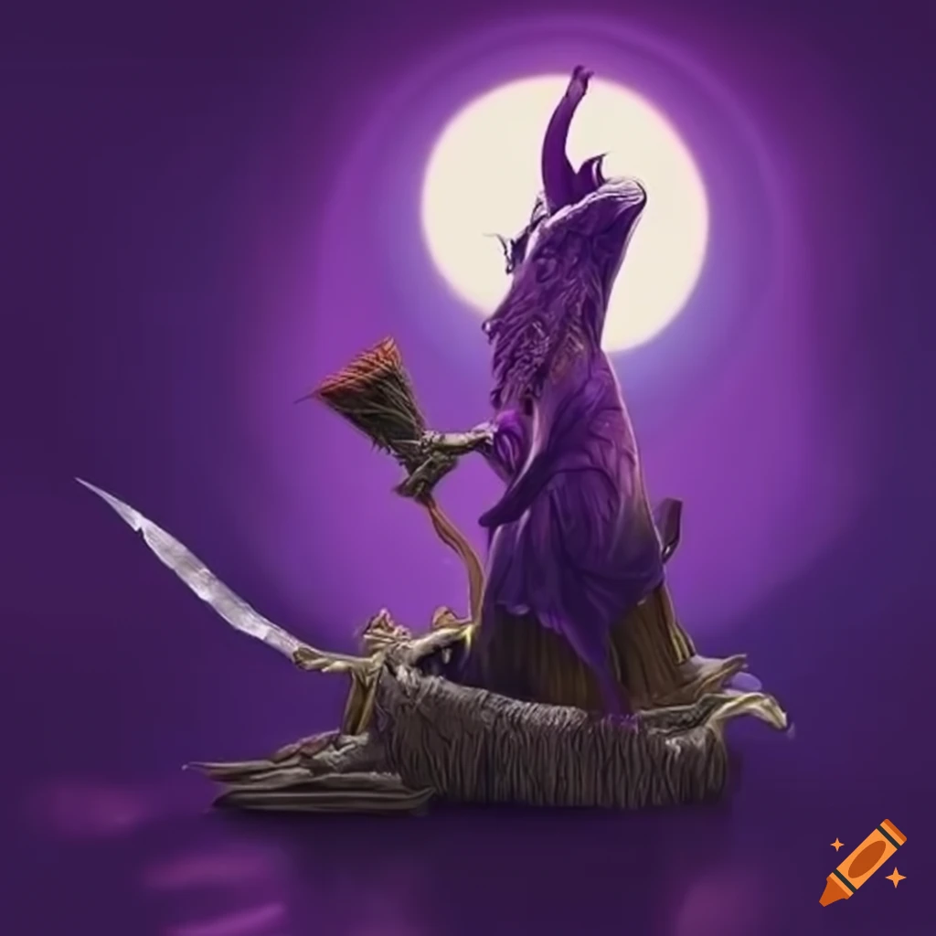 Illustration of a wizard riding a broomstick towards a dragon on Craiyon