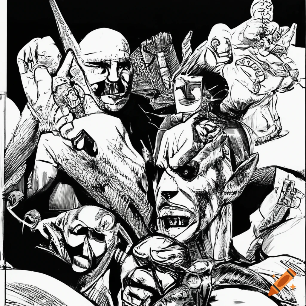 Black and white comic style drawing of roger koeppel