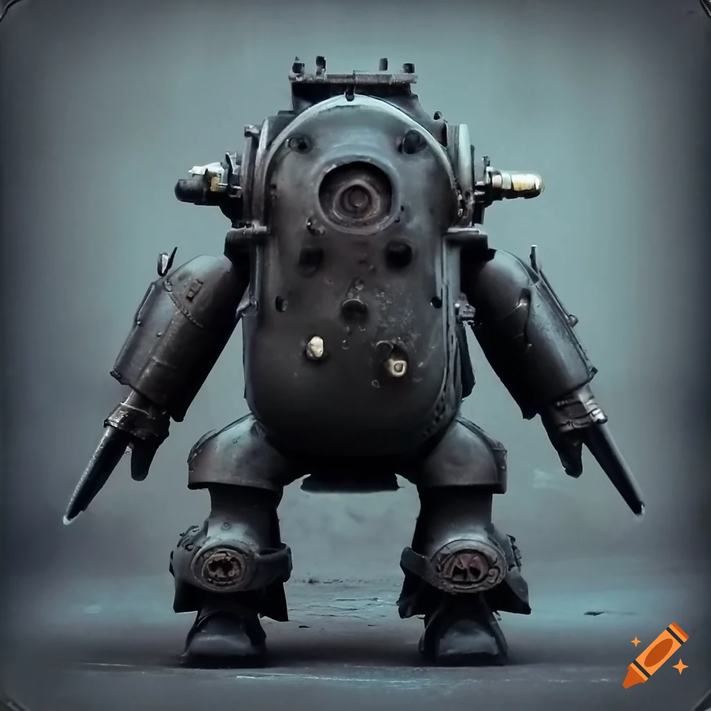 Steampunk knight armor in black iron color