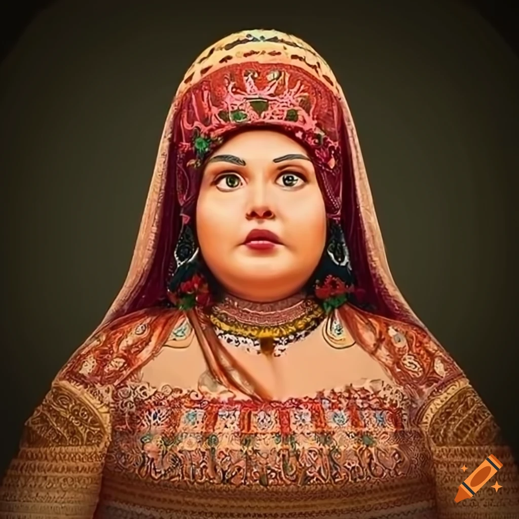 Man and woman in traditional alawite clothing in an impressionist style ...