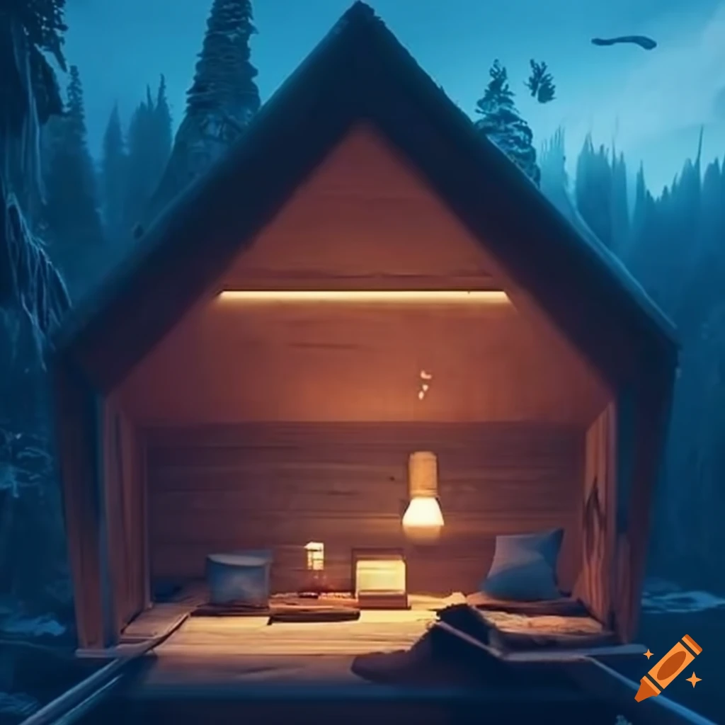 Comfy cabin with modern upgrades on Craiyon