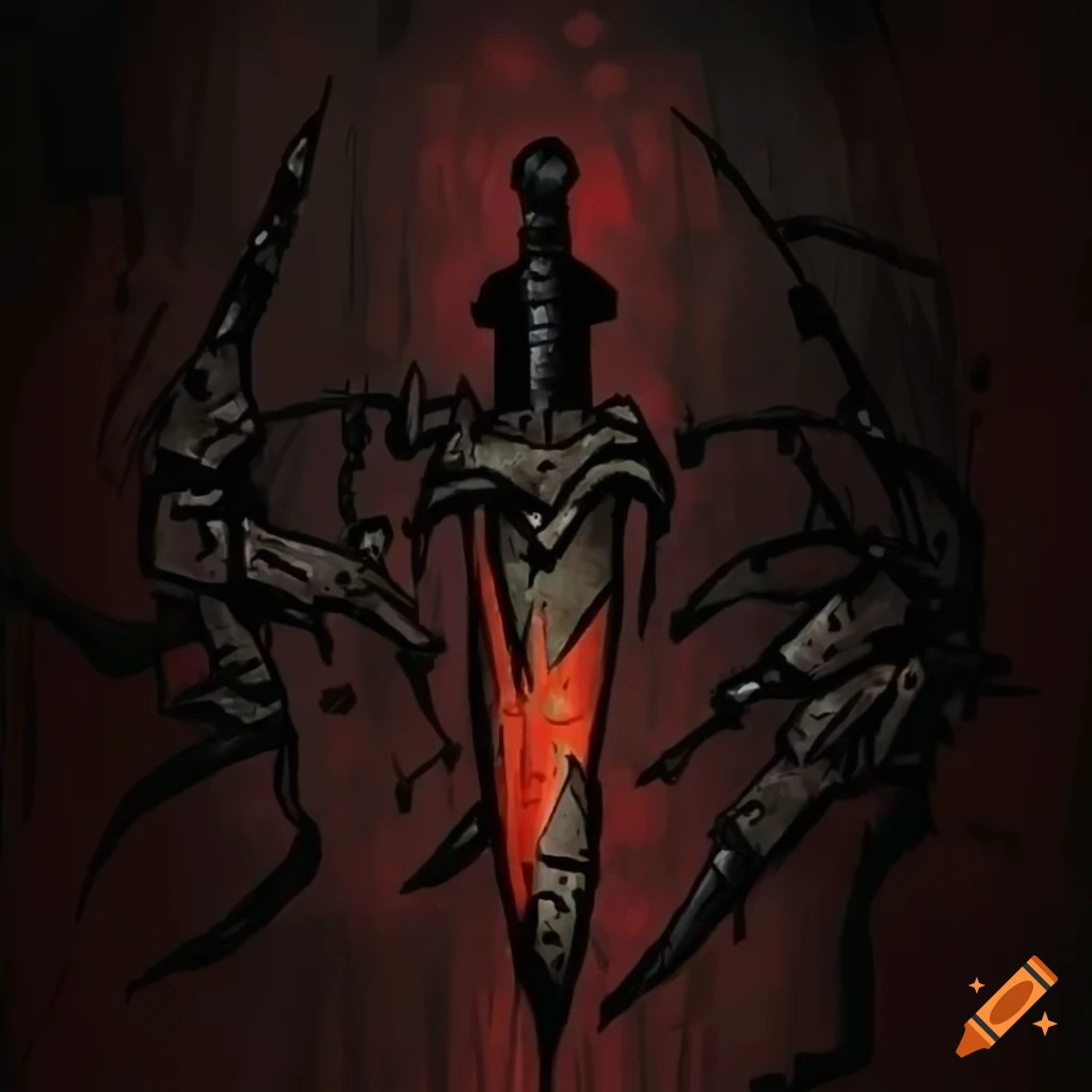 Fantasy artwork of a poison spider-themed dagger