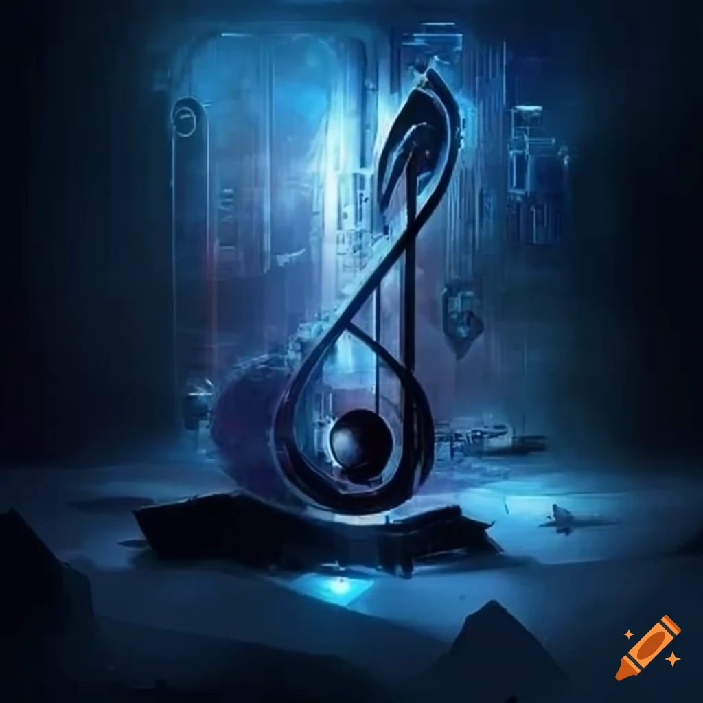 Futuristic music and art concept