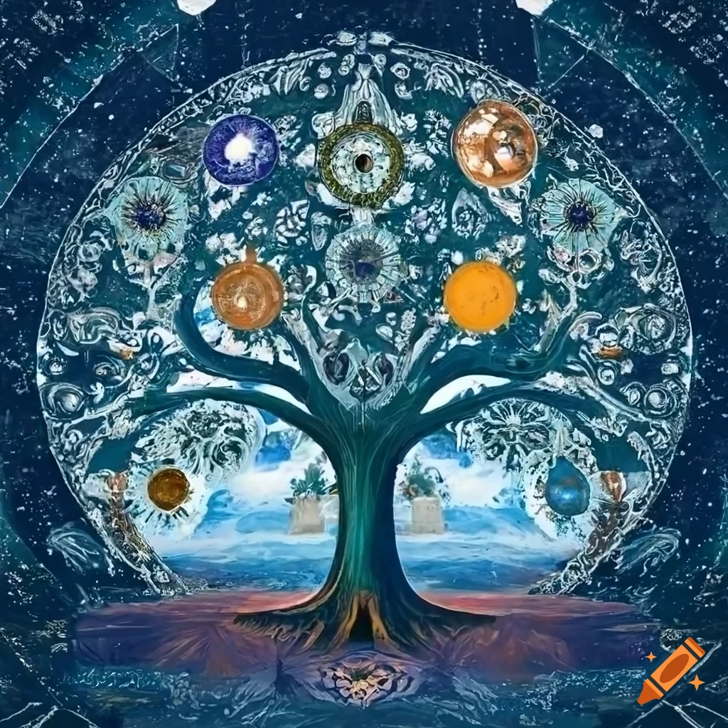 Artistic depiction of a tree of life in the universe on Craiyon