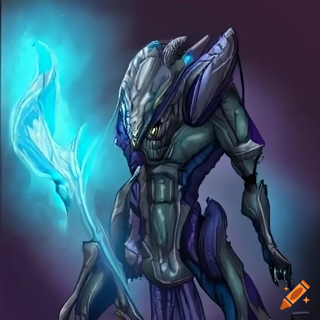 Characters from Protoss, Turian, Exo, and Vanu in a sci-fi video game ...