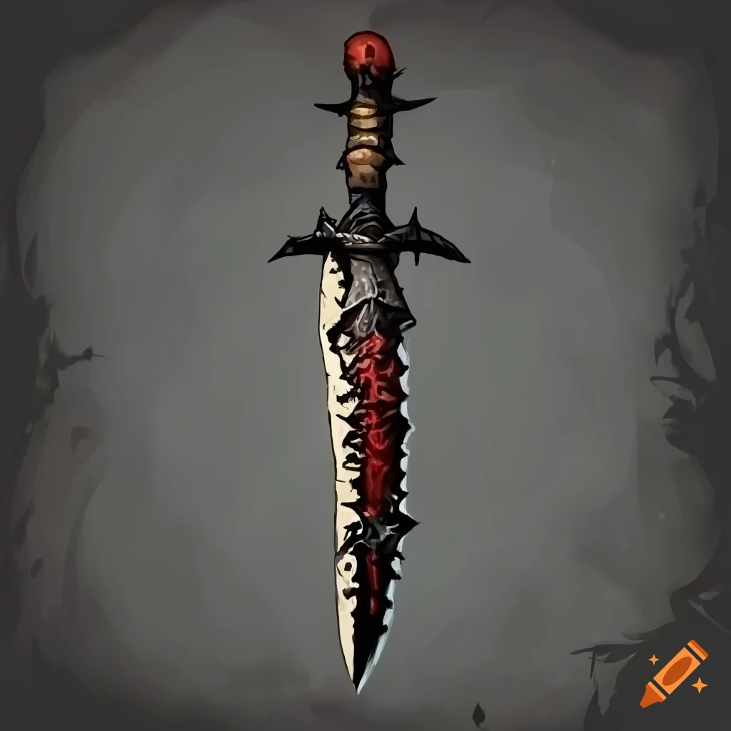 Fantasy artwork of a crow-themed poison dagger