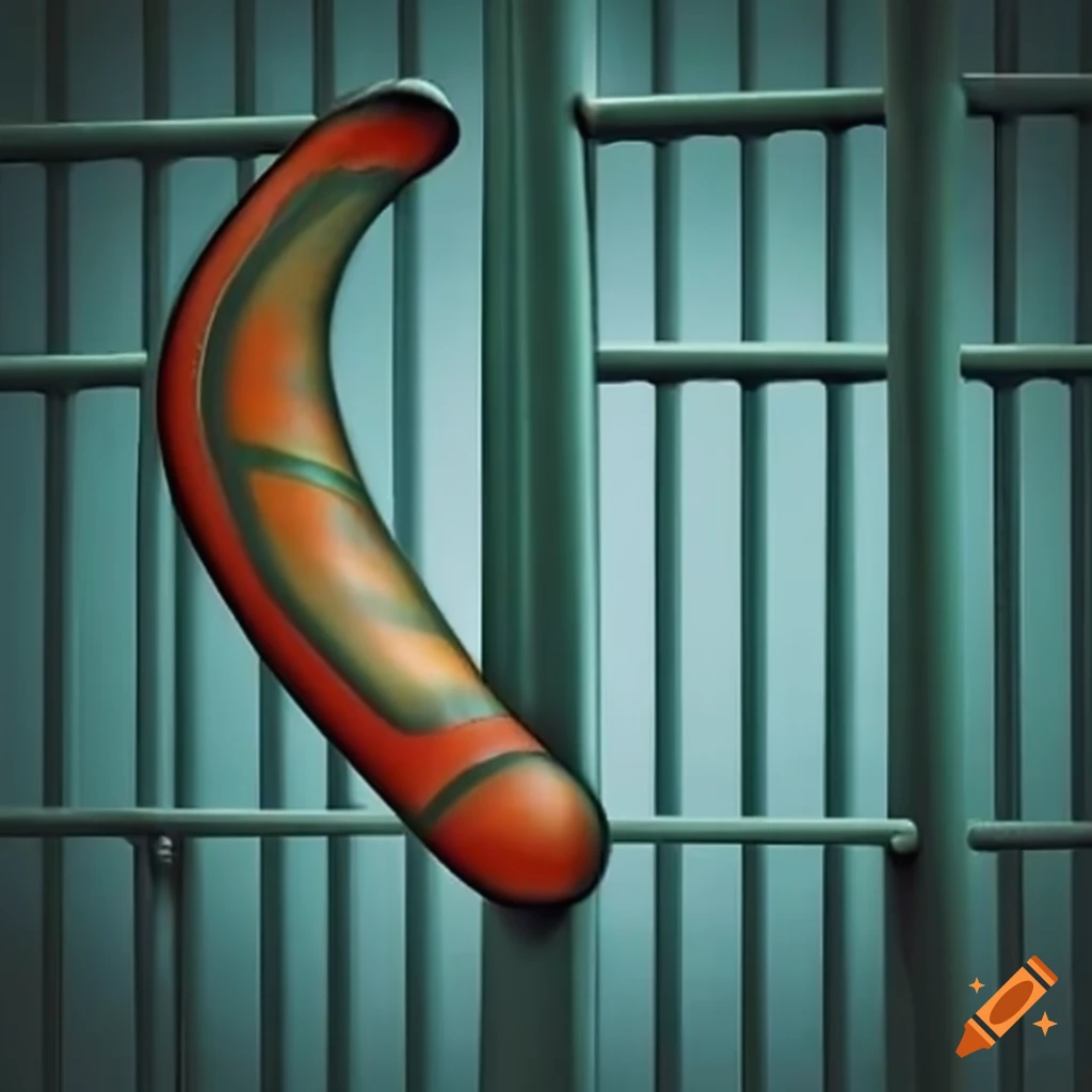 Boomerang behind jail bars on Craiyon