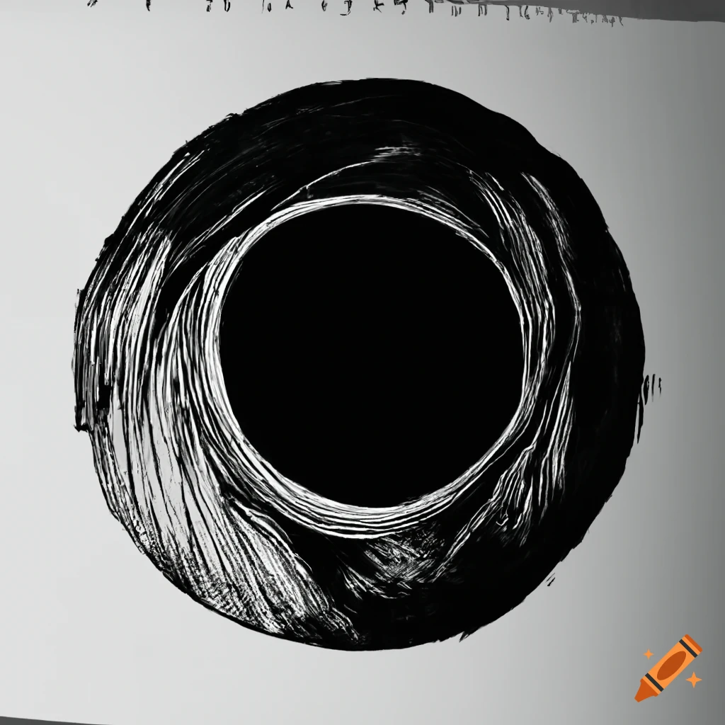 Abstract portal with flowing elements on a white background on Craiyon