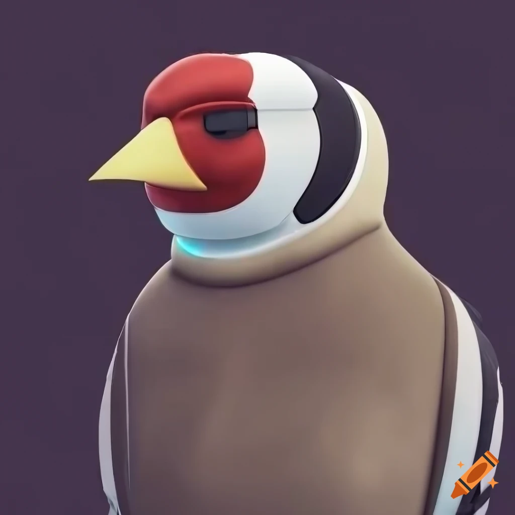 Detailed illustration of a european goldfinch bird on Craiyon