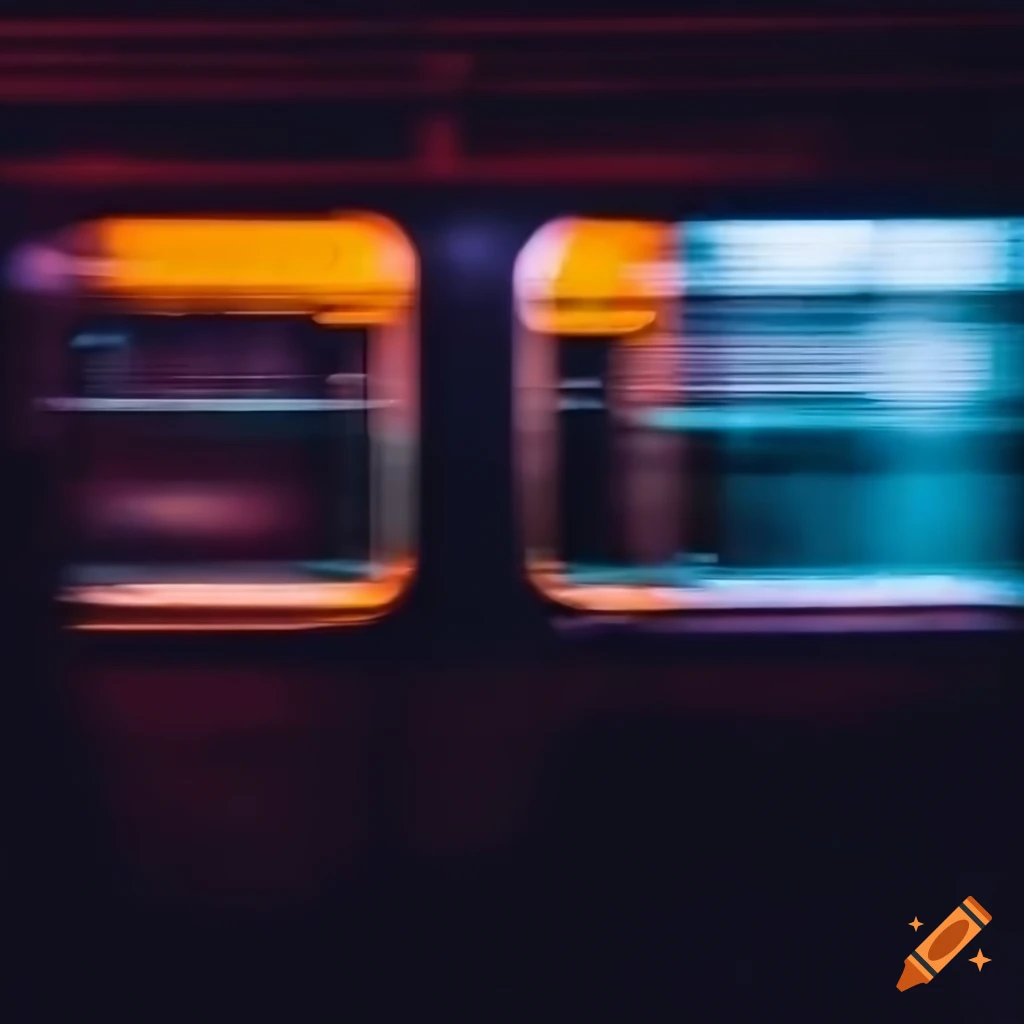 Blurry motion photo of a train and a crowd of people on Craiyon