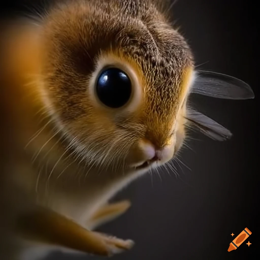 Portrait of a squirrel-like extraterrestrial creature in clothes on Craiyon