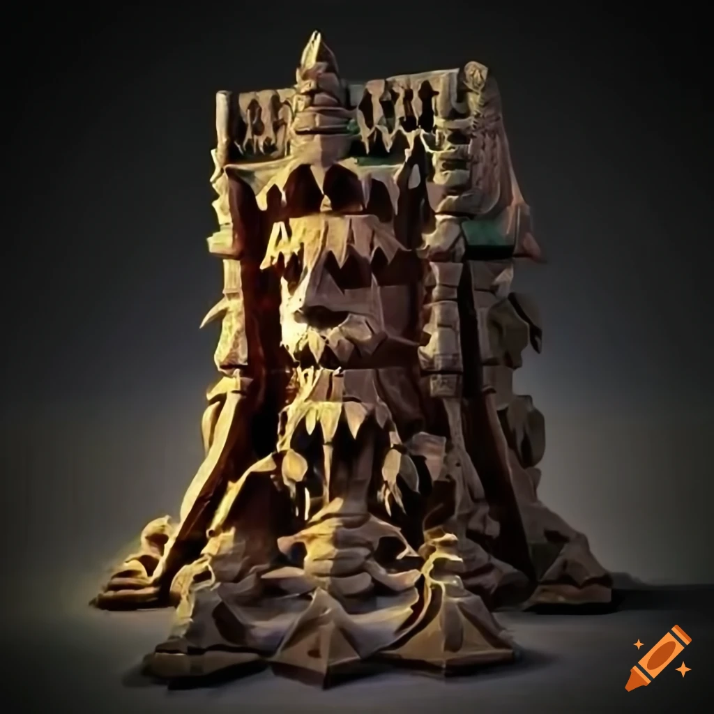 Detailed architectural carving inspired by zelda game on Craiyon