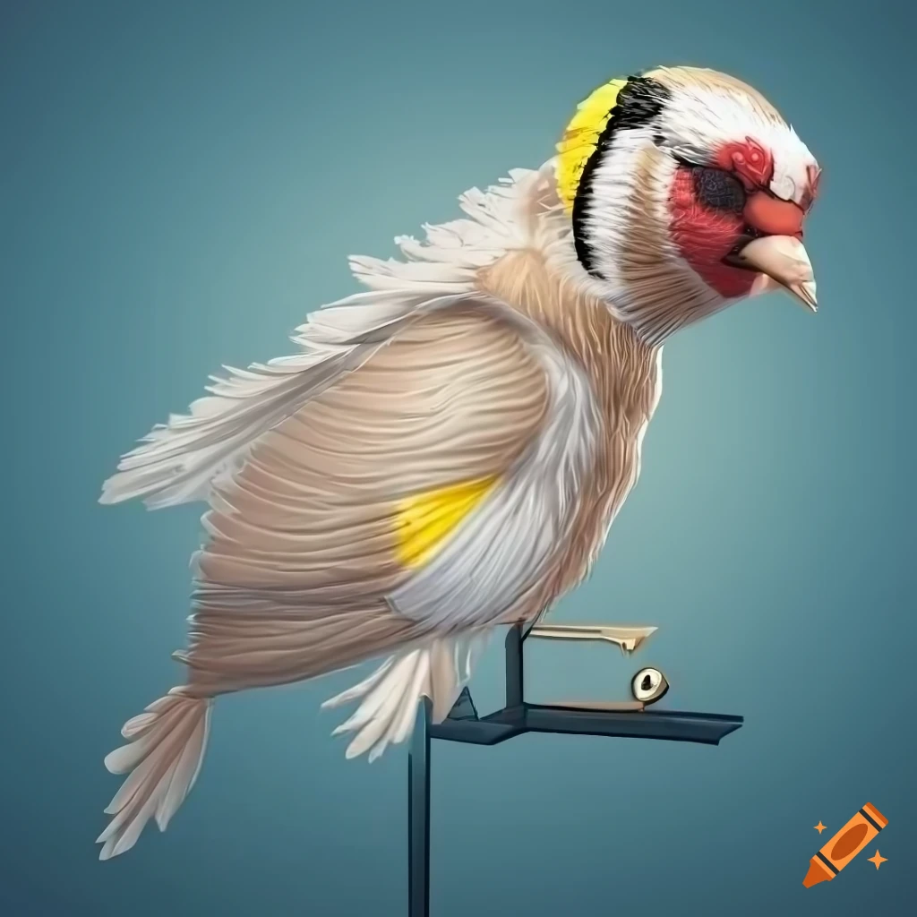 Detailed illustration of a european goldfinch bird on Craiyon