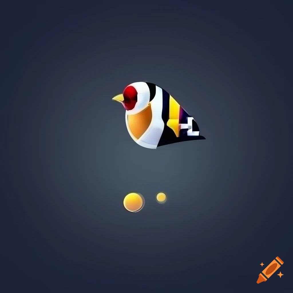 Realistic 8k logo of a european goldfinch with subtle particles on Craiyon