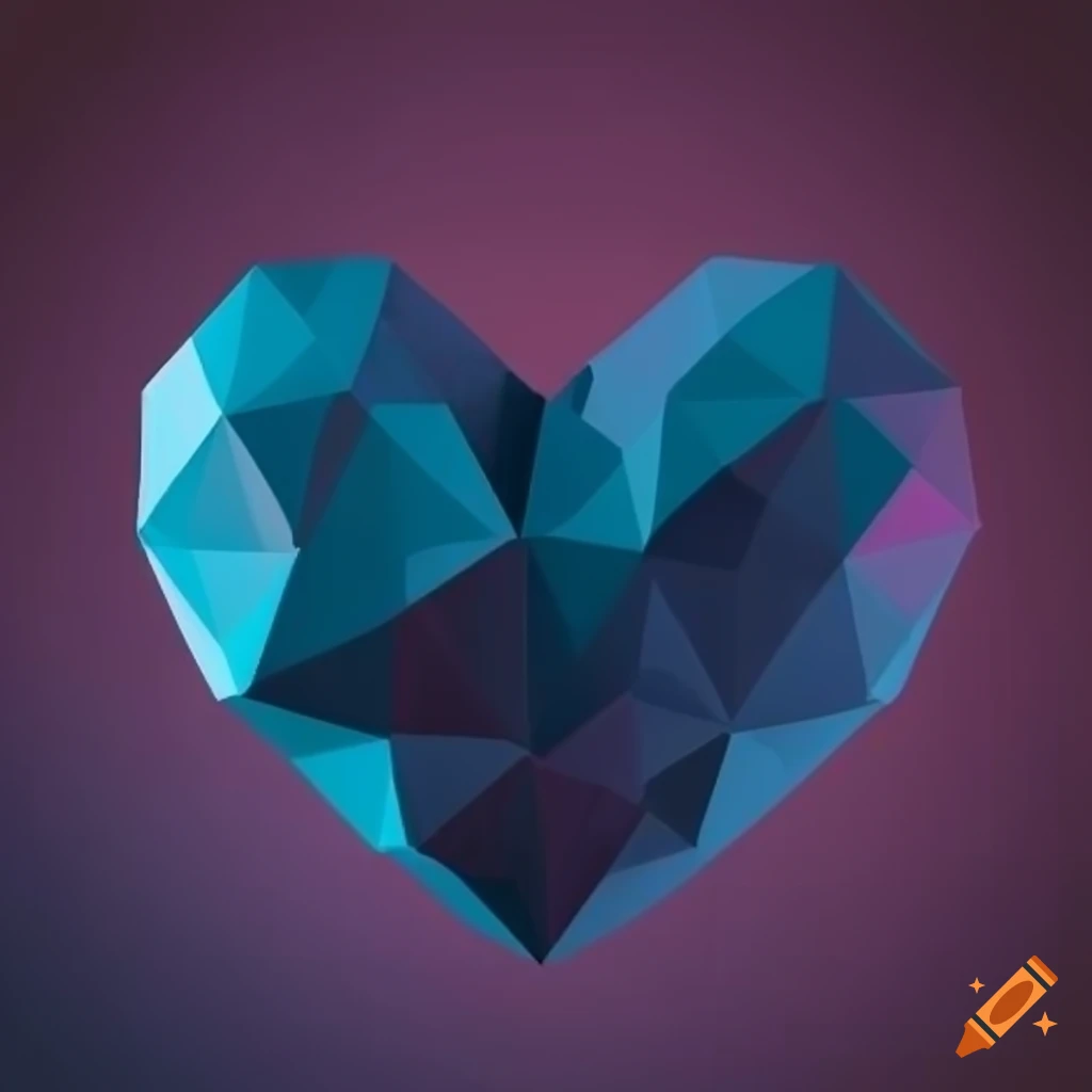 Polygon heart artwork
