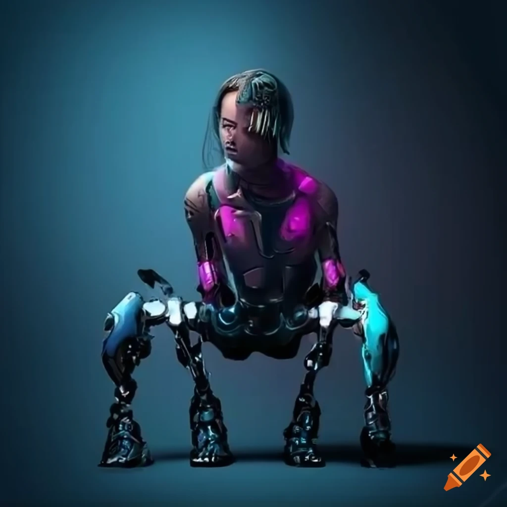 Cyberpunk artwork of a lesbian couple in a spaceship on Craiyon