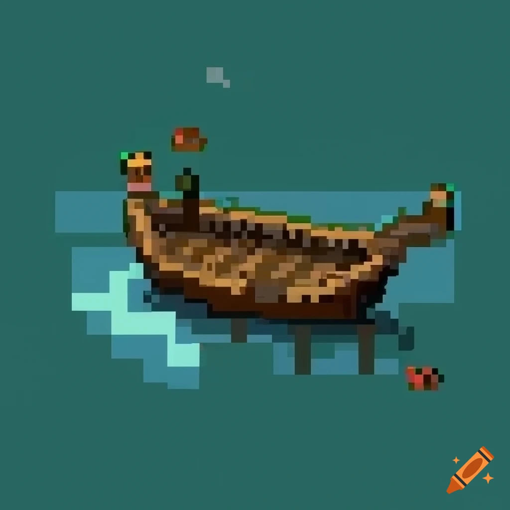 Pixel art of a duck swimming in a pond on Craiyon