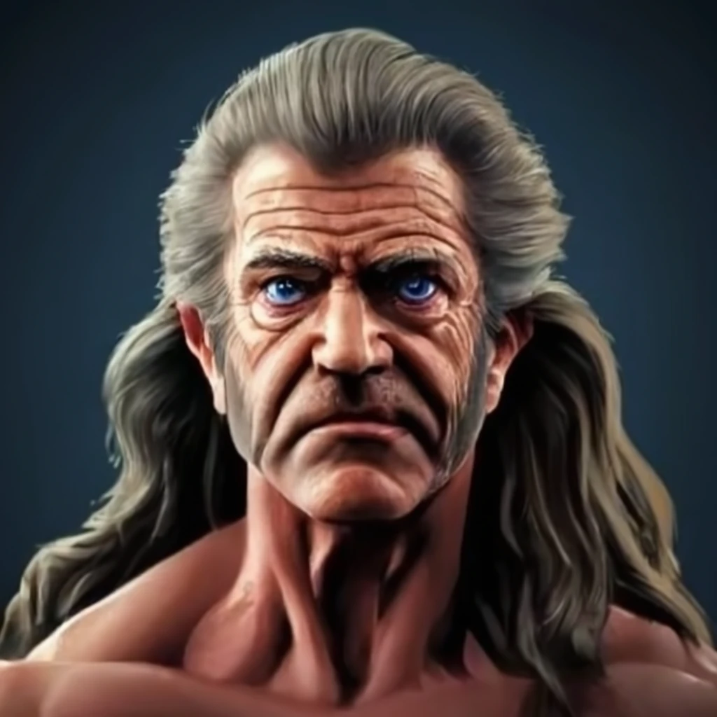 Portrait of Mel Gibson as Weapon X from Marvel comics on Craiyon