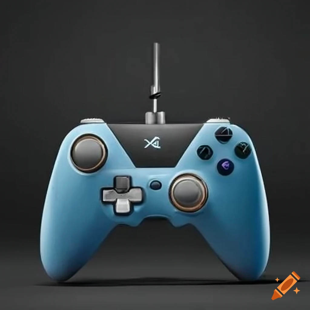 Video game controller with company logo