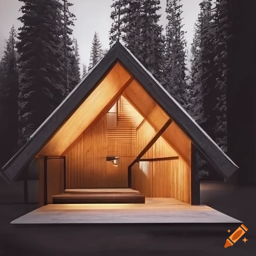 Cozy minimal cabin architecture on Craiyon