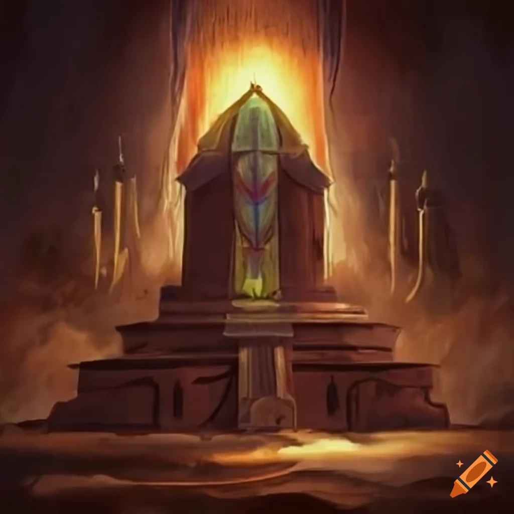 Illustration of the Tabernacle from Exodus 25 on Craiyon