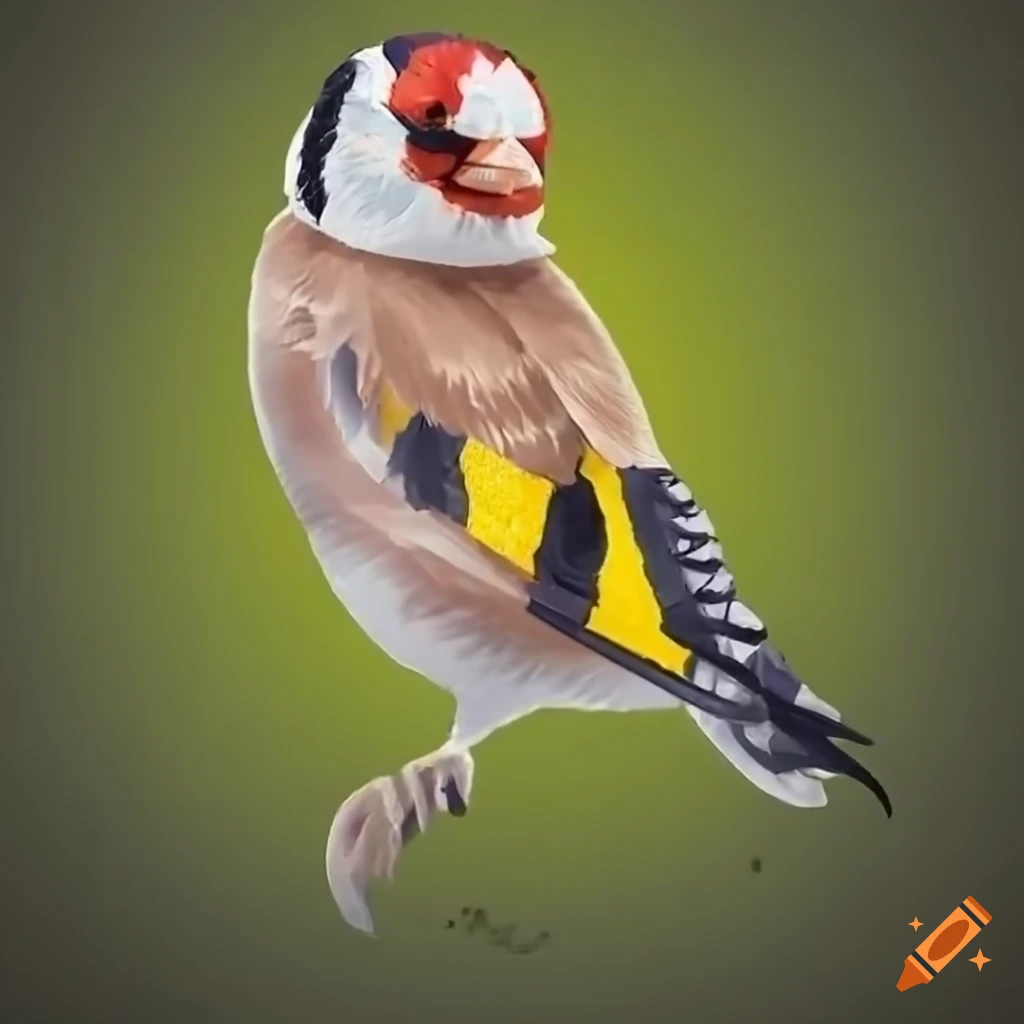 European goldfinch in a cage on Craiyon