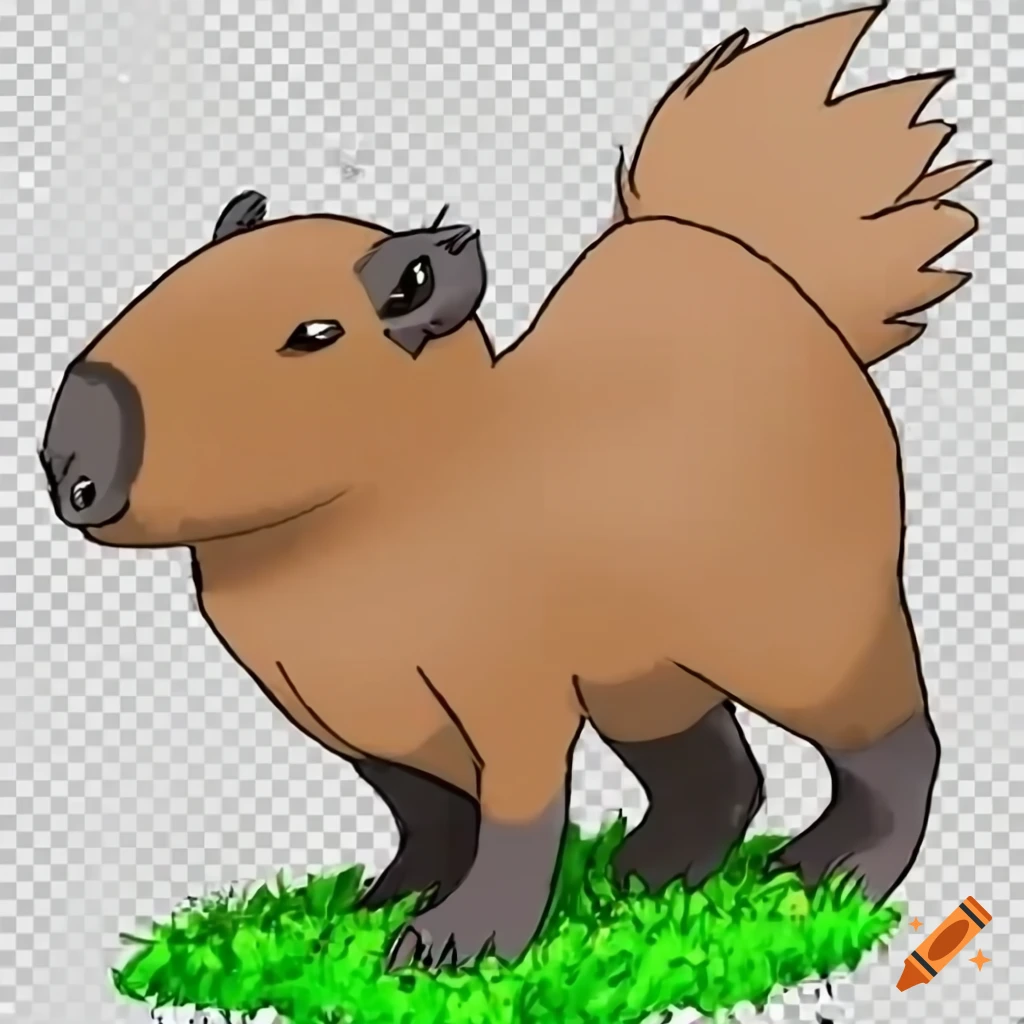 Animation of a baby capybara pokémon on Craiyon