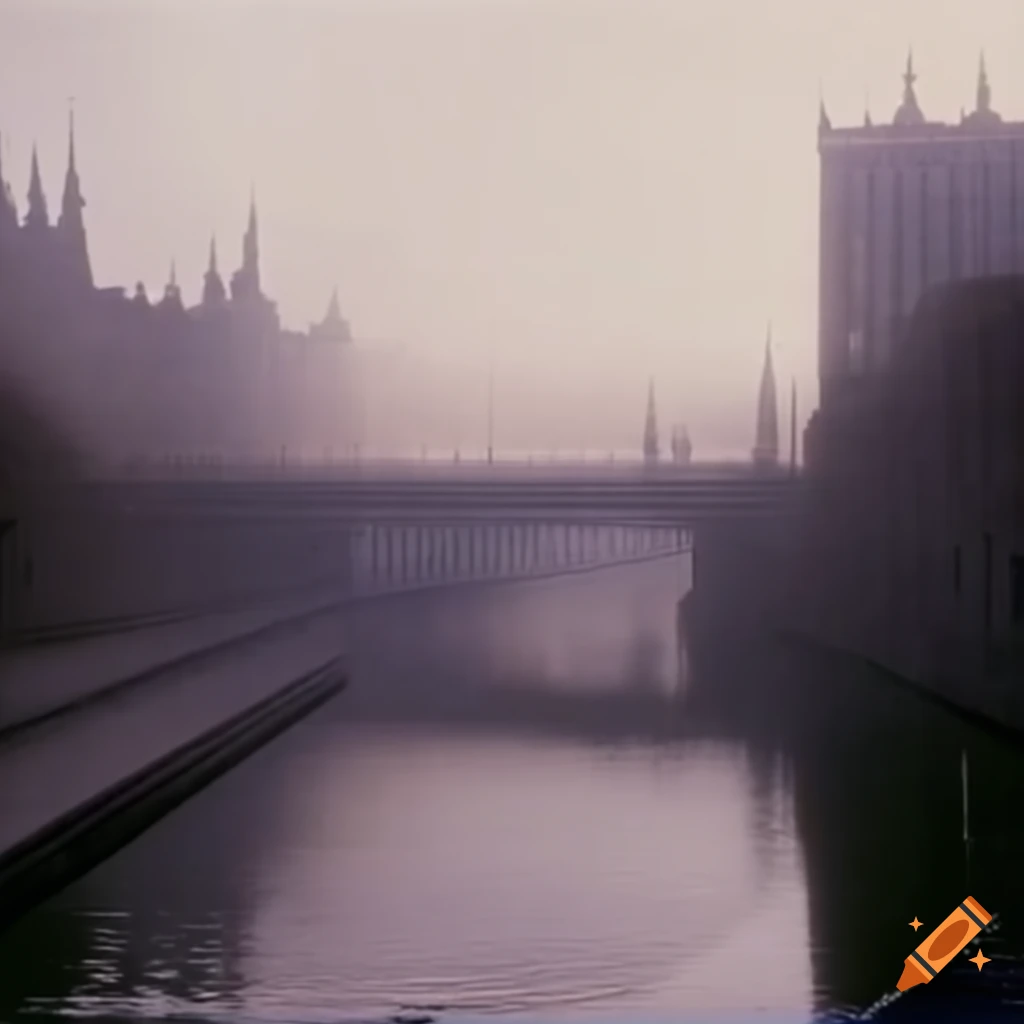Early cgi artwork: waterloo bridge with sunlight effect on Craiyon