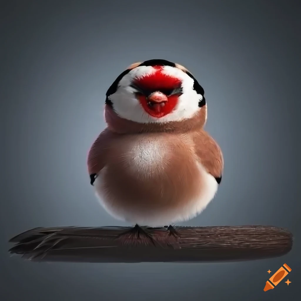 Adorable fluffy goldfinch bird on Craiyon