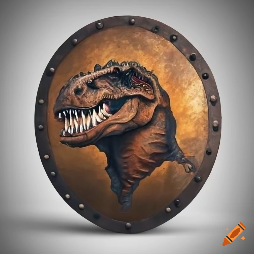 Shield with tyrannosaurus rex symbol on Craiyon