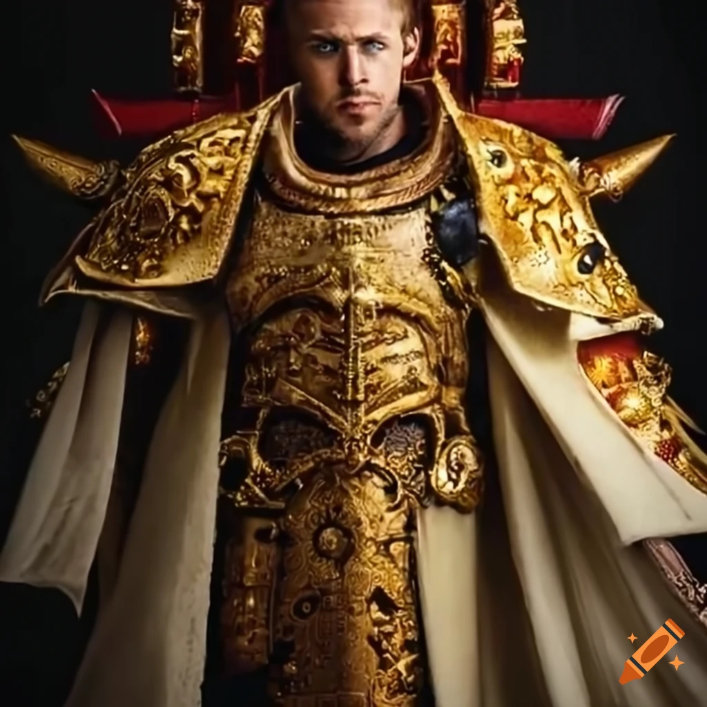 Ryan gosling as emperor of mankind from warhammer 40k on Craiyon