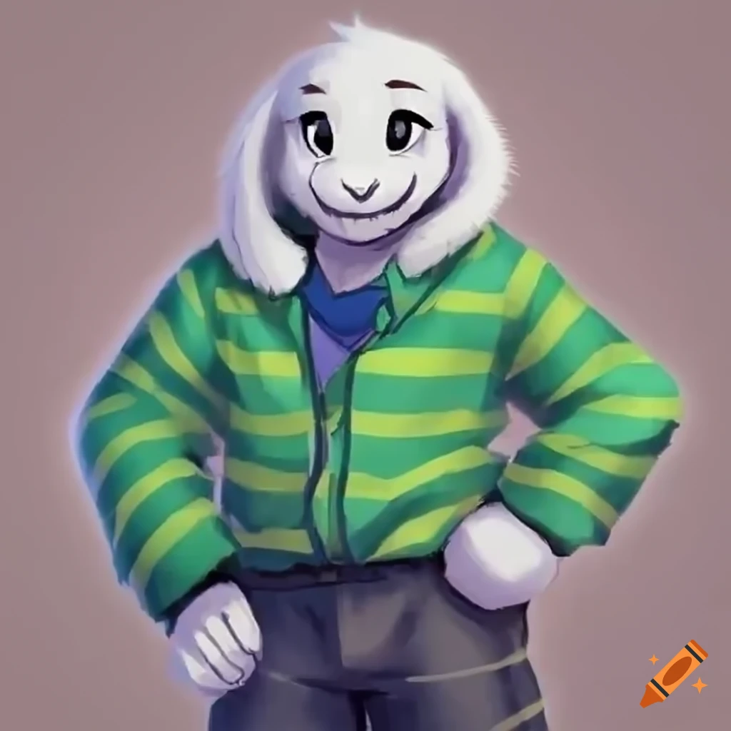 Image of asriel, an anthropomorphic goat boy on Craiyon