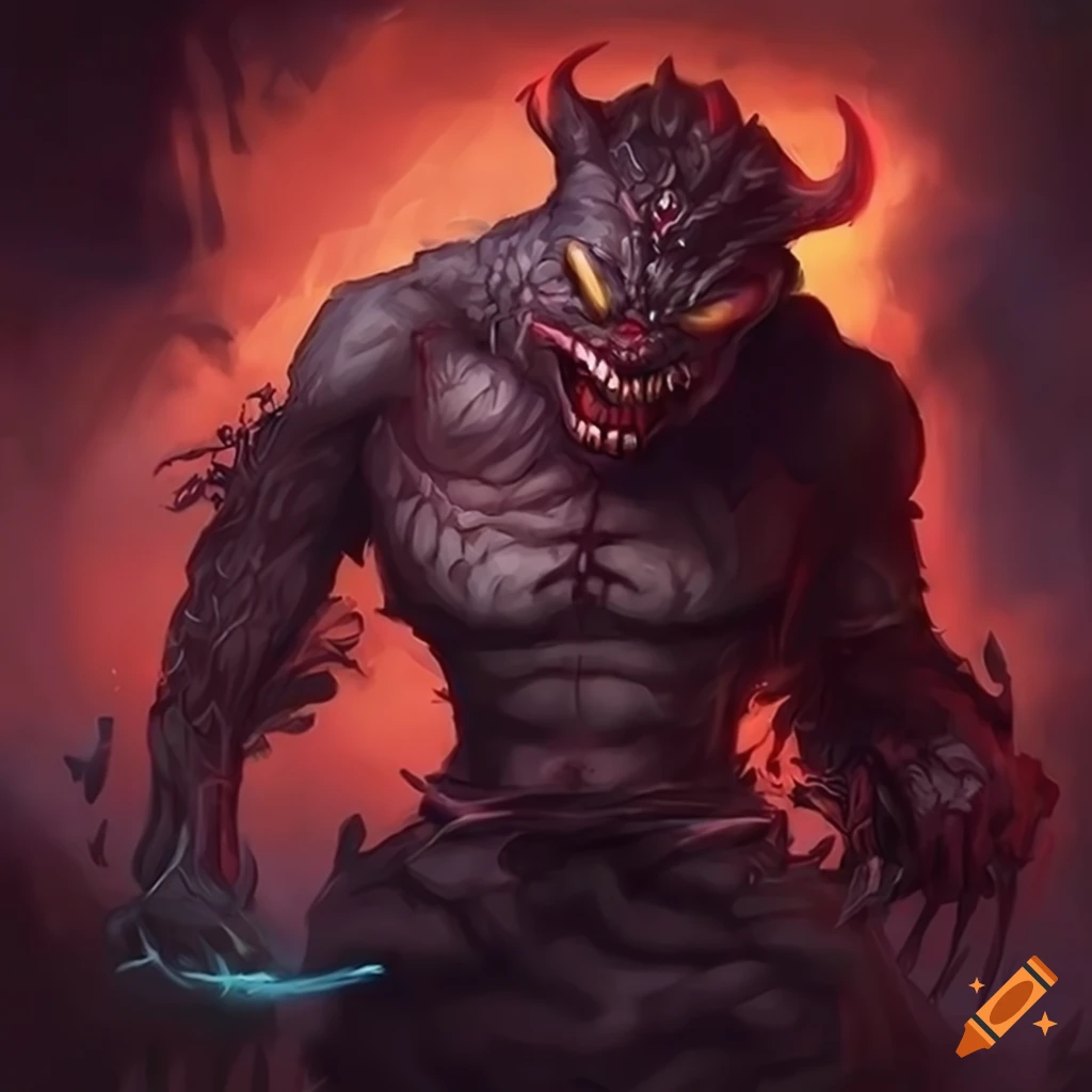 Balrog creature in a fantasy setting on Craiyon