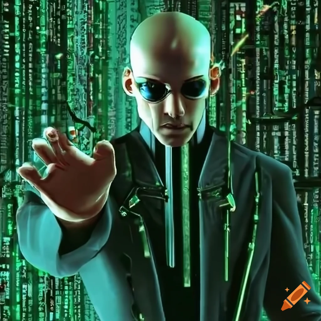 Actor in a matrix-themed photo on Craiyon
