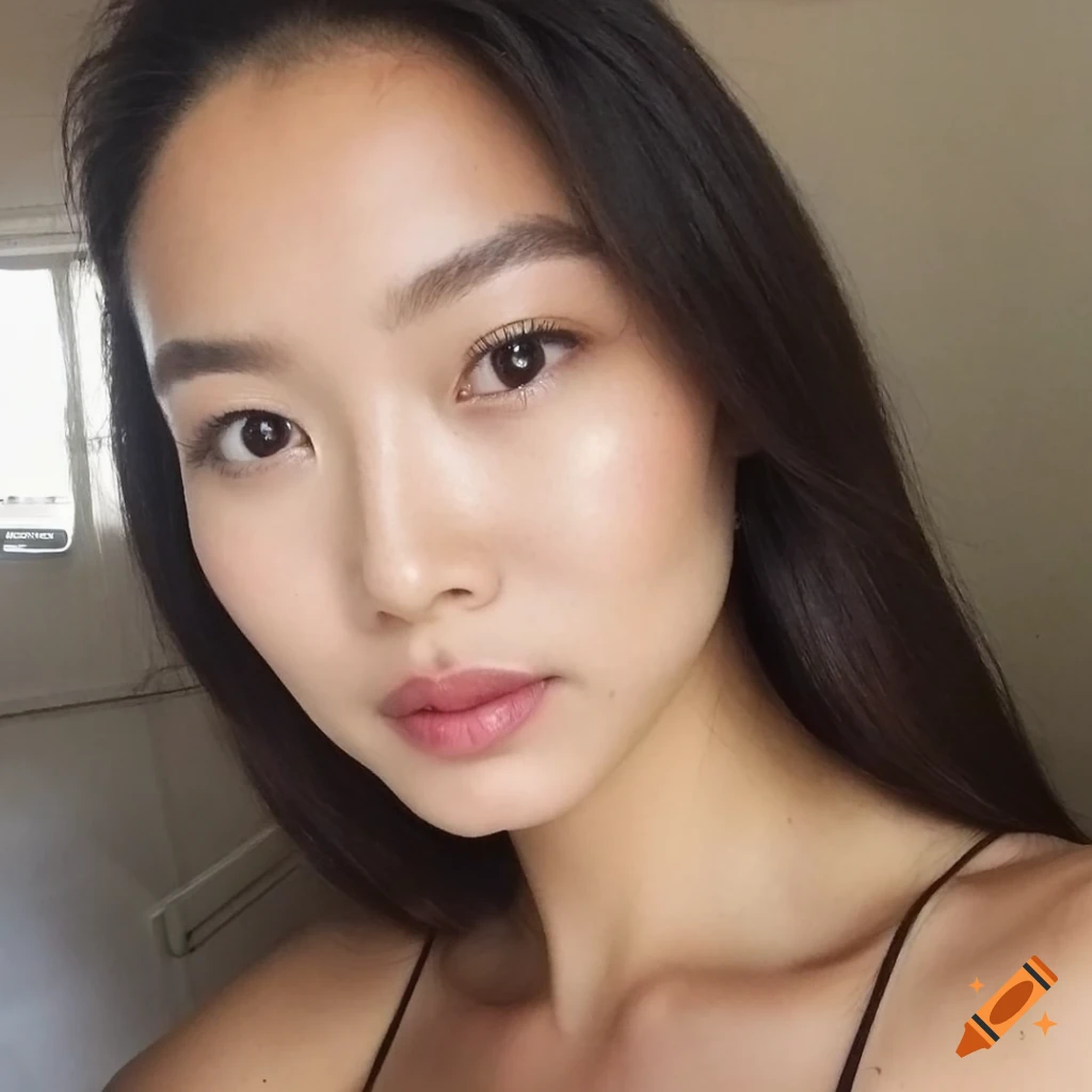 Natural selfie of a woman in secretary clothes on Craiyon