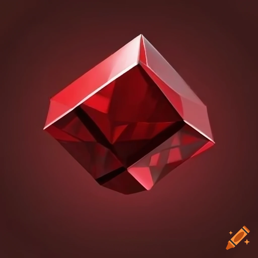 Red shiny cube on Craiyon