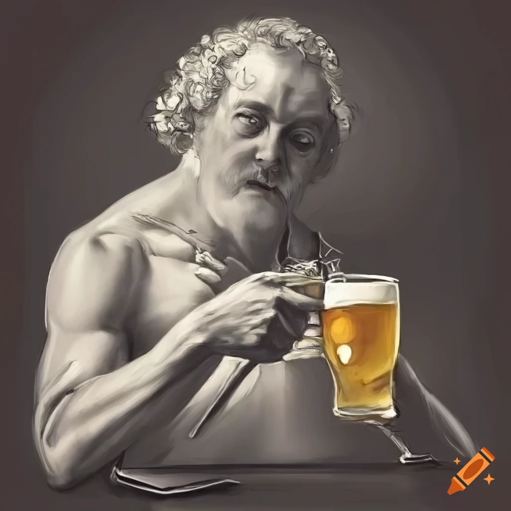 Priest raising a pint of beer in celebration on Craiyon