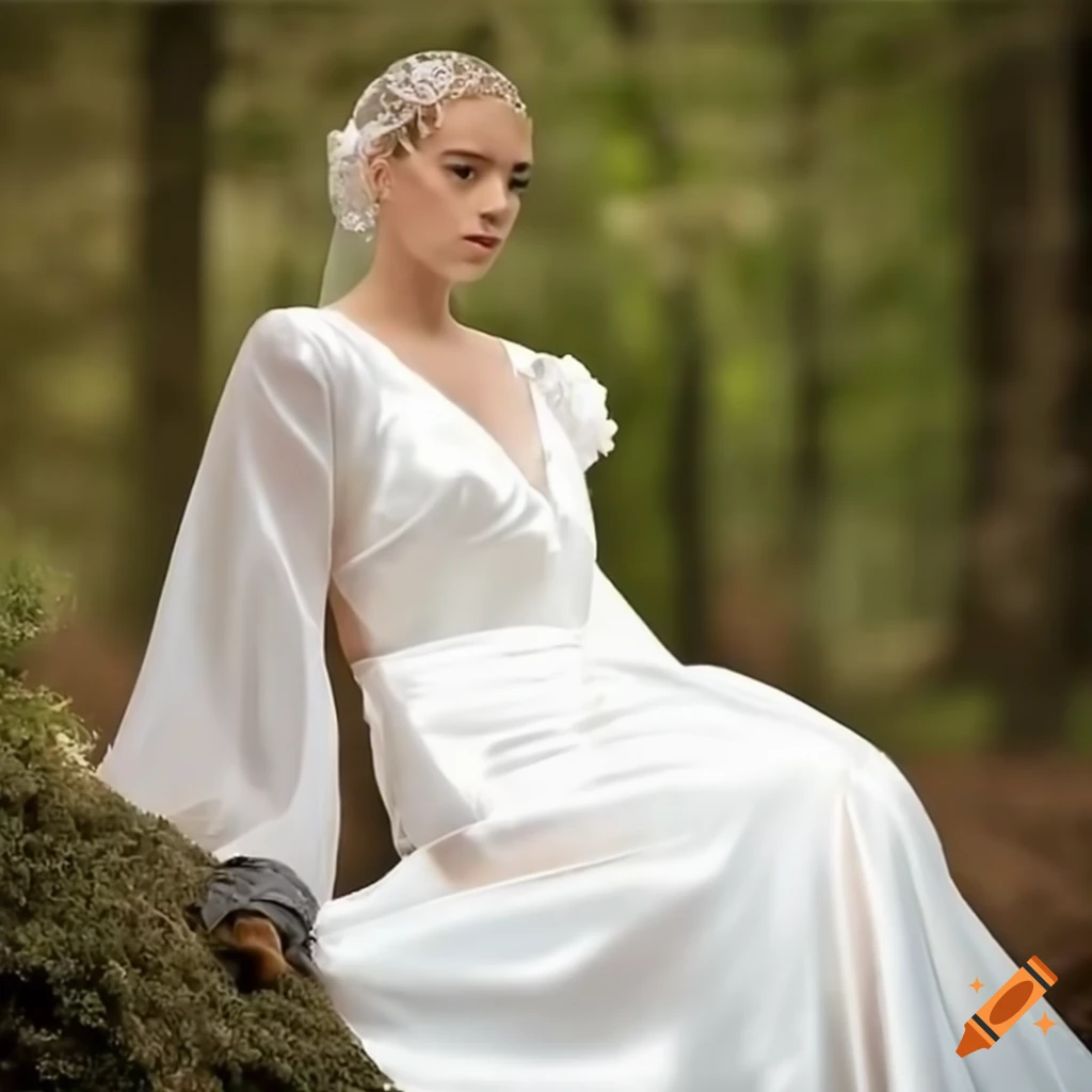 Image of a girl transforming into a bride on Craiyon