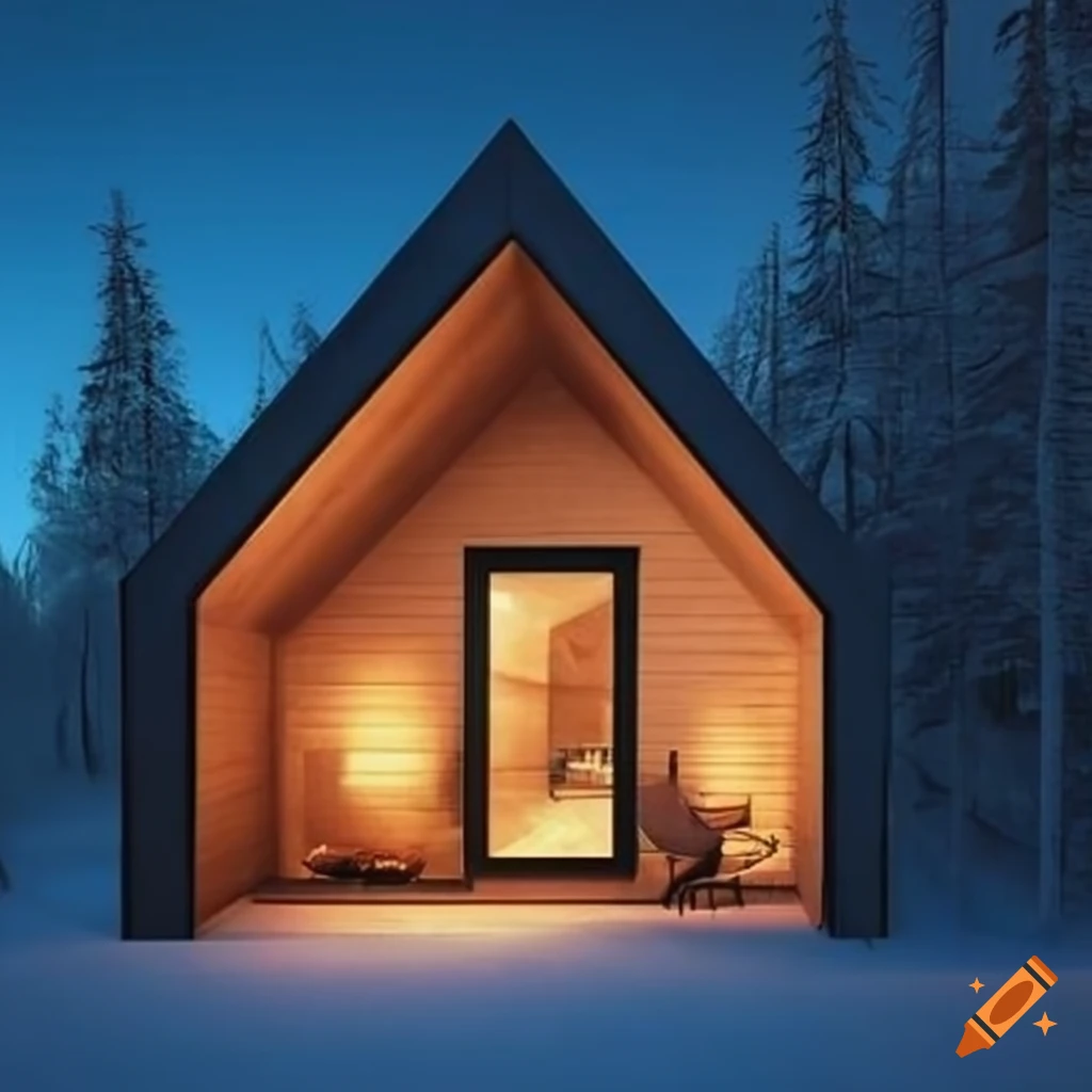 Cozy minimalist cabin architecture