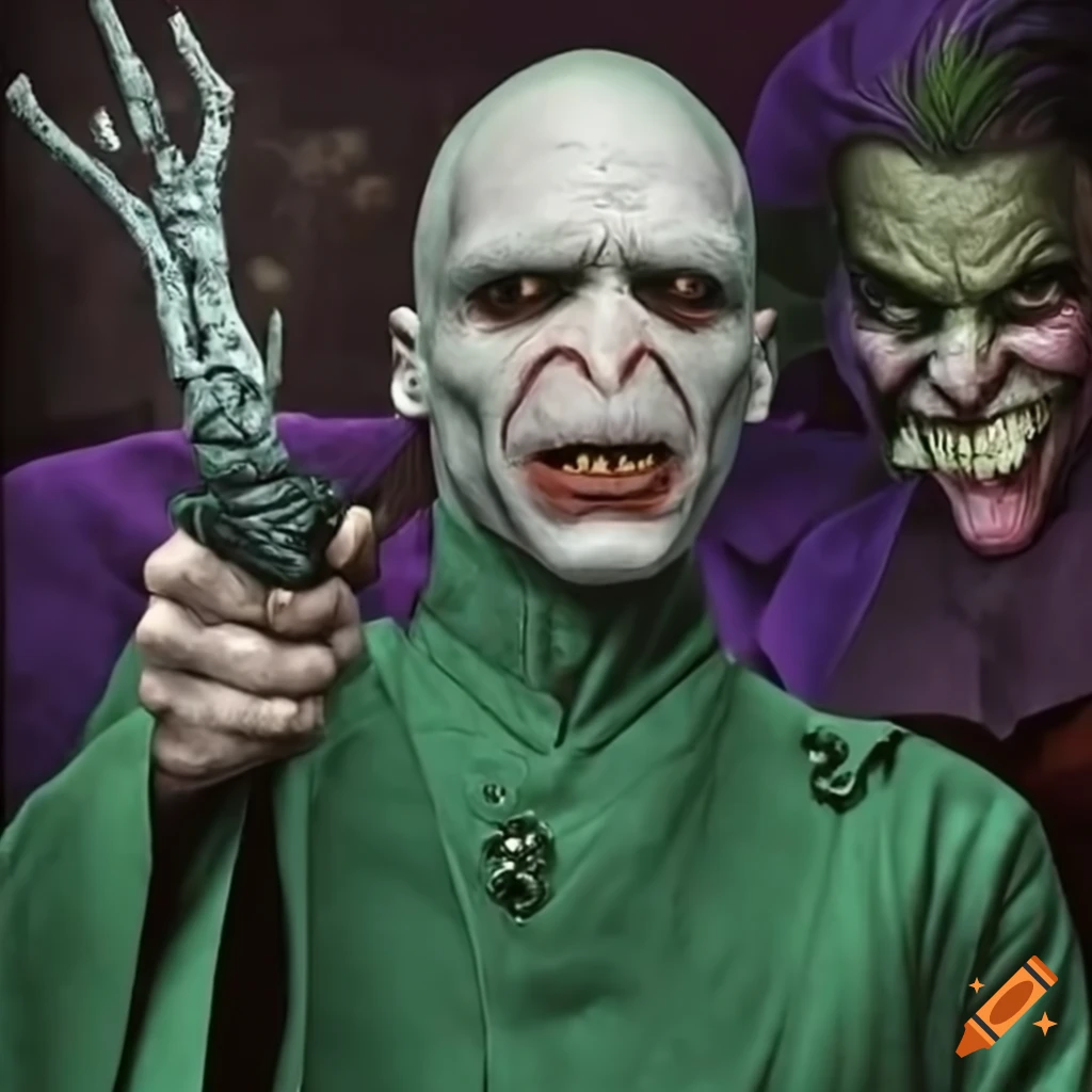 Voldemort animorphing into a chameleon in polaroid picture on Craiyon